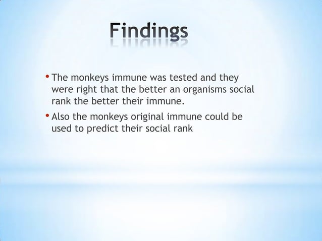 Social rank linked to immunity | PPT