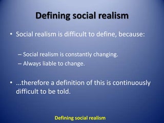Social realism in the british context presentation | PPT