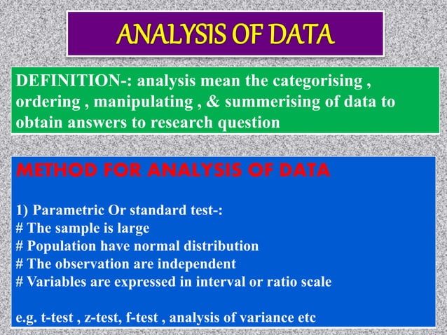 Ppt On Data Collection Processing Analysis Of Data And Report Writing