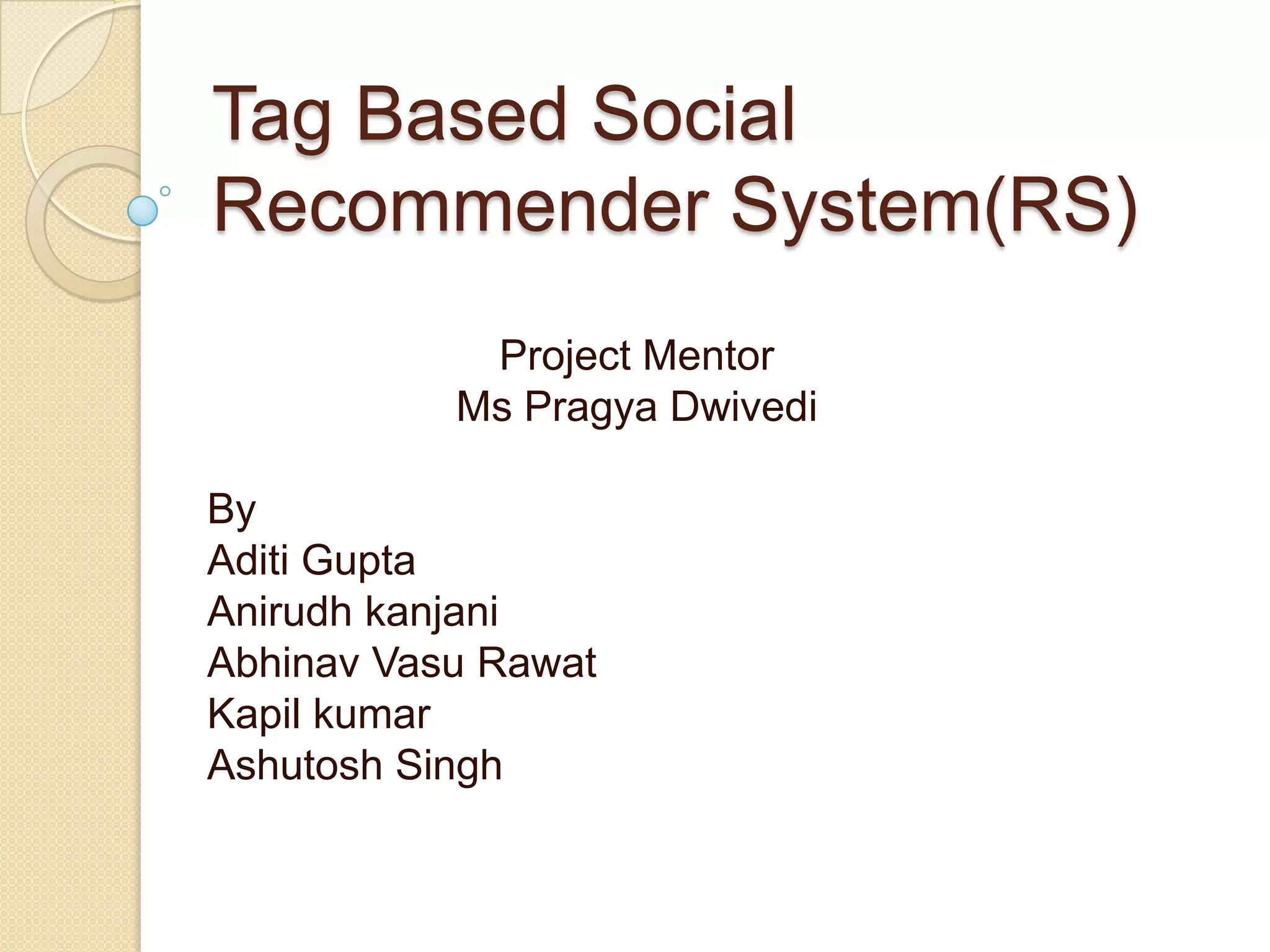 Social Recommender System Ppt