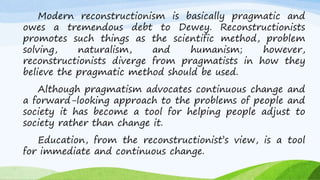 Educational Theories: Social Reconstructionism | PPTX