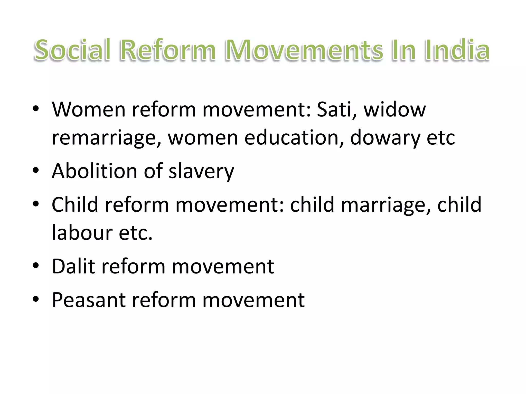 Social reform movements in india | PPTX