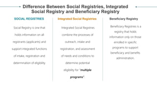 Social registries and management information system a prequel to ...