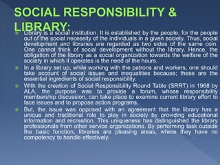 Social responsibility of public libraries and information centres in ...