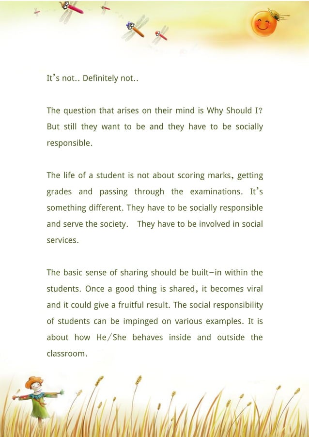 Social responsibility of the students | PDF | Education