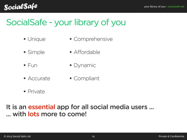 SocialSafe - what is SocialSafe? - v1 | PPT