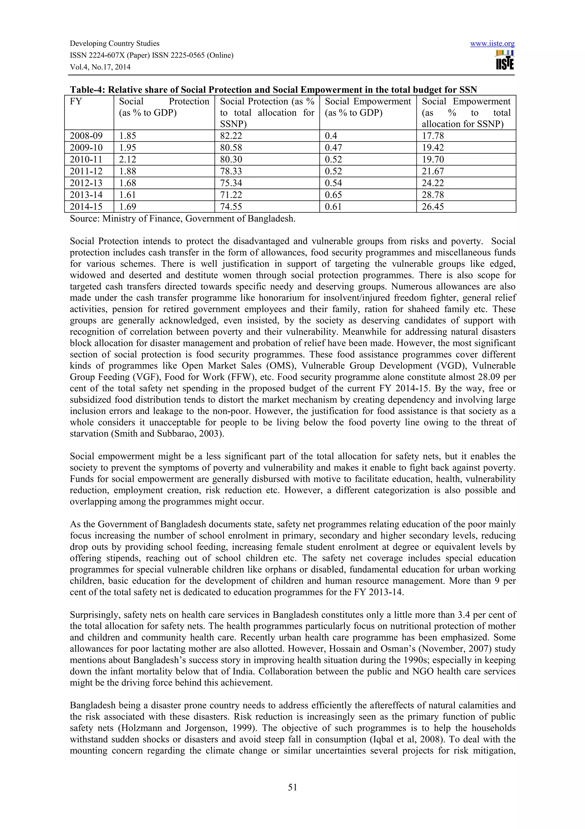 Social safety net programme as a mean to alleviate poverty in ...