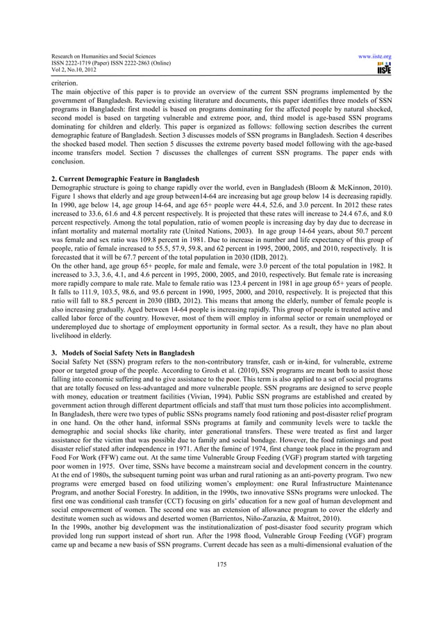 Social safety nets programs in bangladesh | PDF | Government Support ...