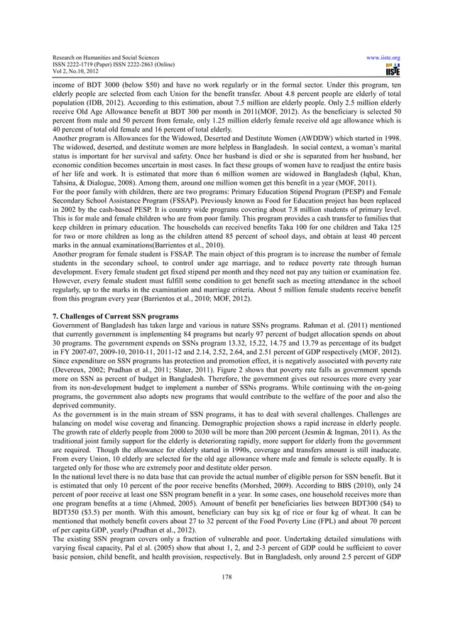 Social safety nets programs in bangladesh | PDF | Government Support ...