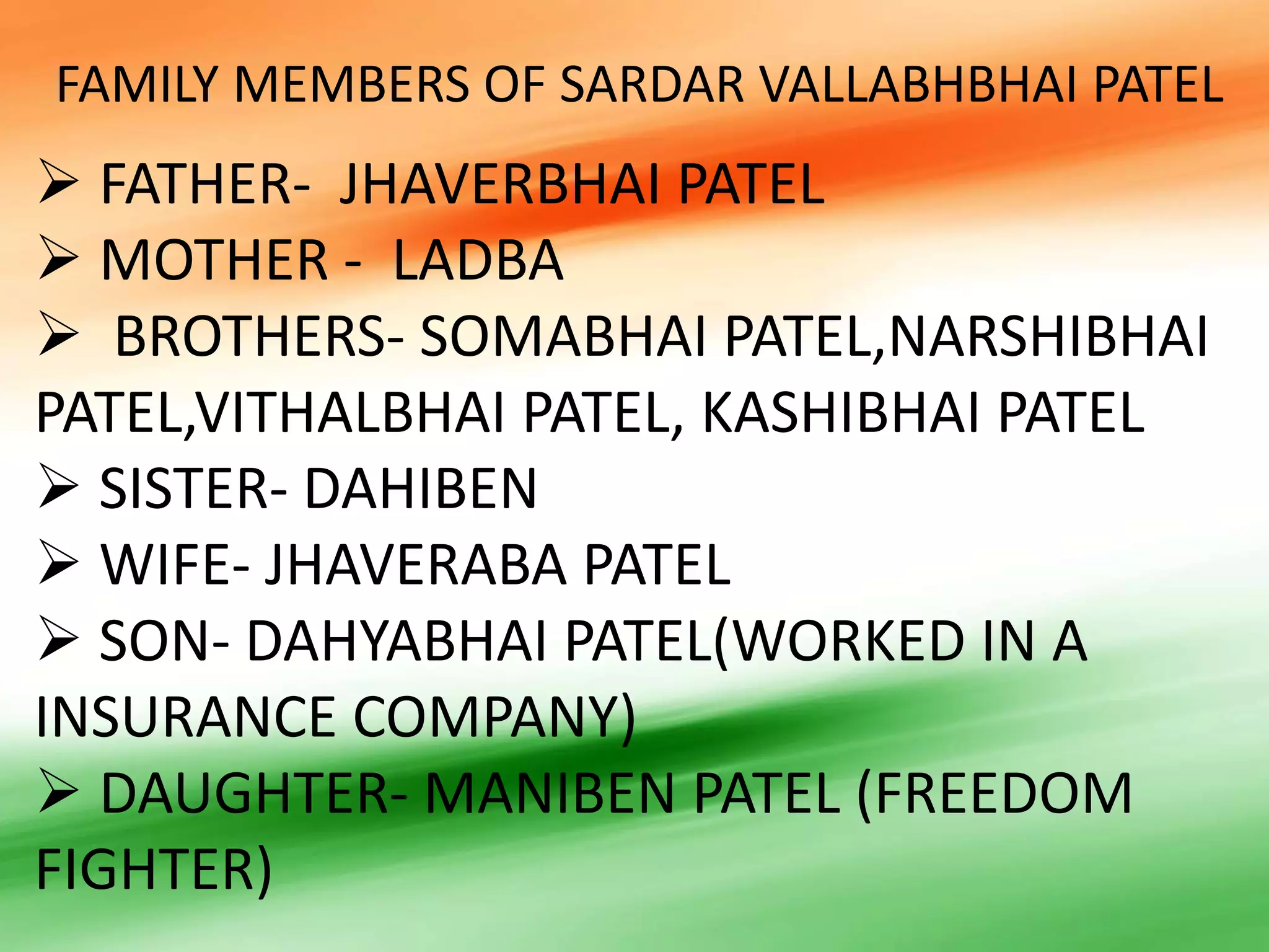 ppt on life and activities of sardar vallabh bhai patel | PPTX