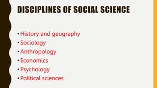 Disciplines in Social Sciences | PPTX