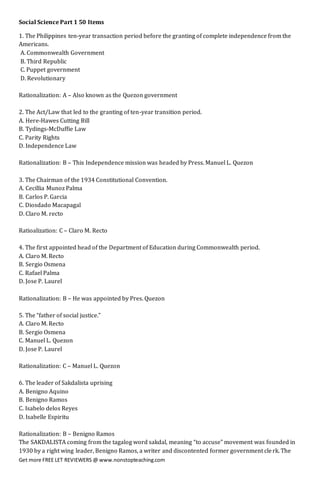 Social science 1 | DOCX | Education