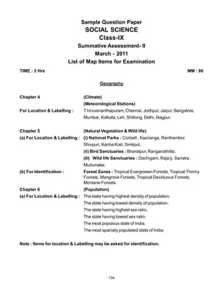 Social Science IX Summative Assessmant - ll Sample Paper | PDF