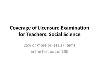 Social science coverage and let questions | PPTX