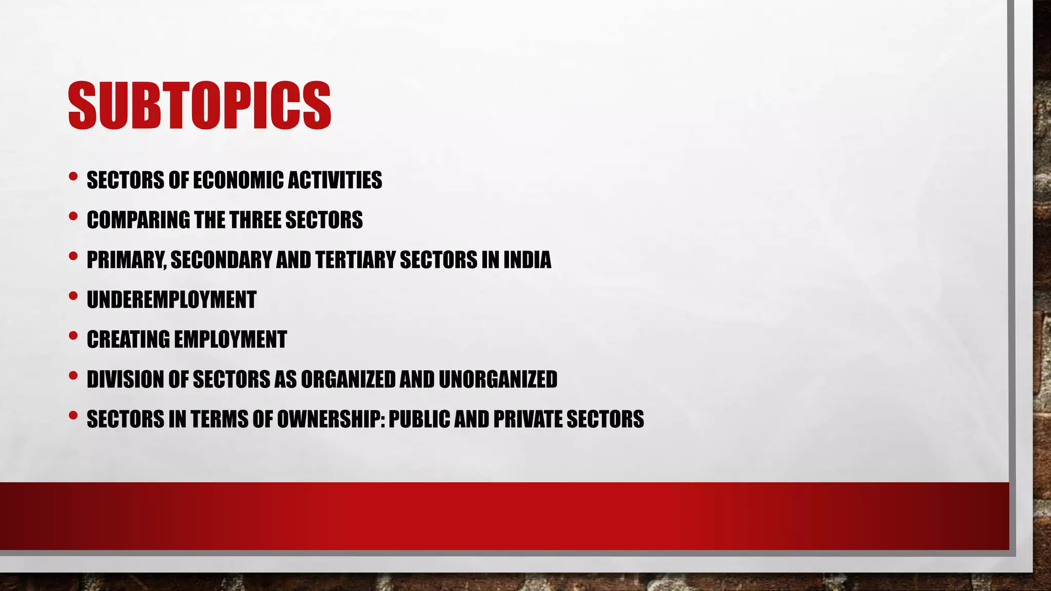 Class 10 Social Science Economics Chapter 2 Sectors of Indian Economy | PPT