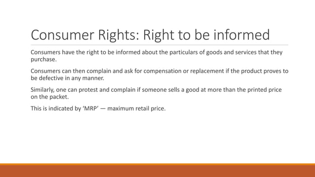 Class 10 Social Science Economics Chapter 5 Consumer Rights | PPT