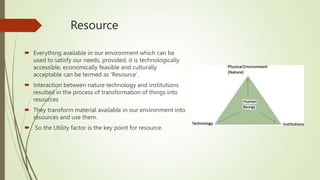 Class 10 Social Science Geography Chapter 1 Resources and Development | PPT
