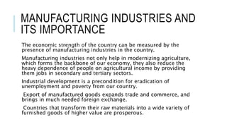 Social Science Geography Chapter 6 Class 10 Manufacturing Industries ...