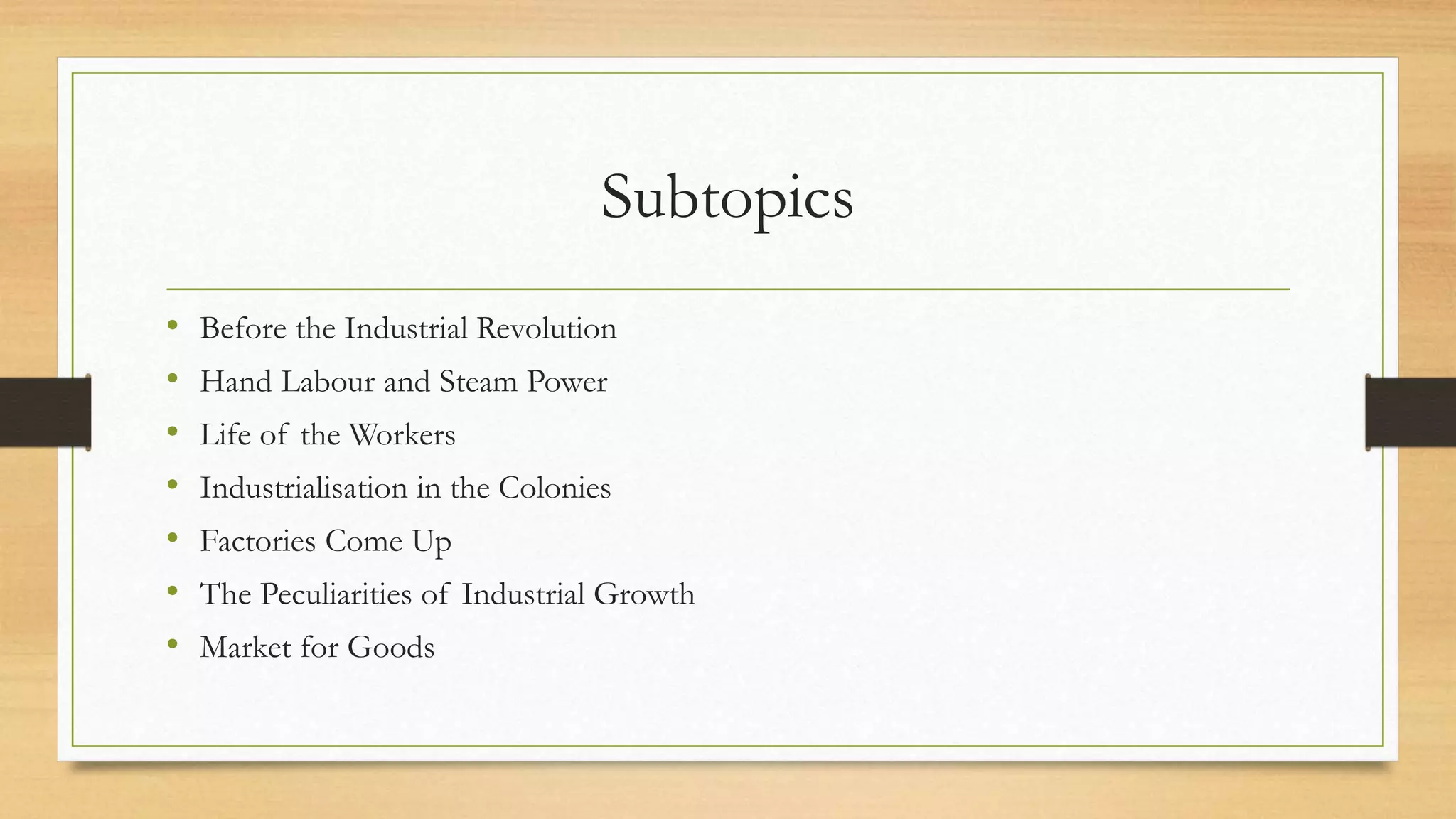 Social Science History Chapter 5 The Age of Industrialization Class10 | PPT