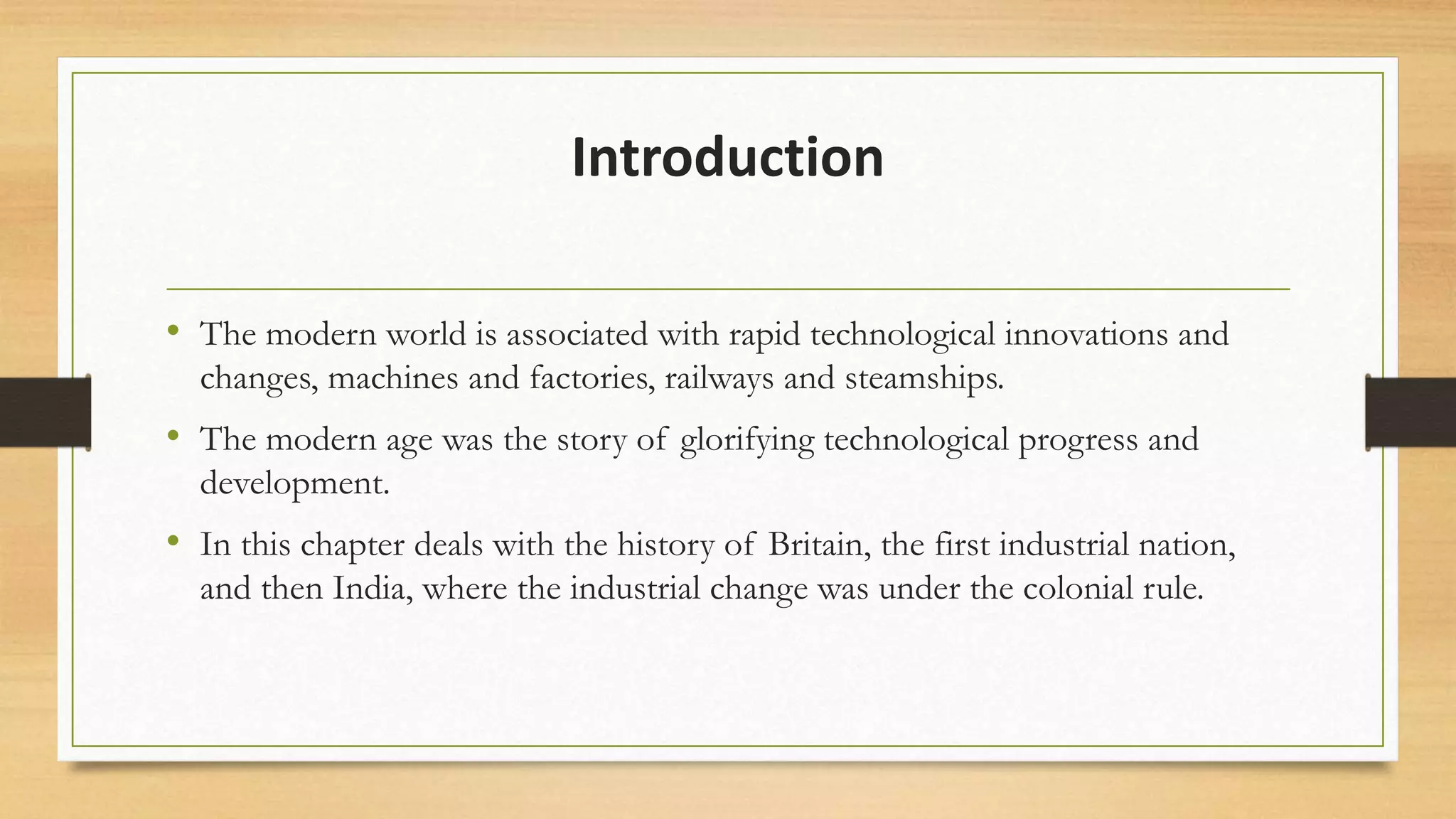 Social Science History Chapter 5 The Age of Industrialization Class10 | PPT