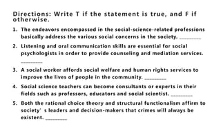 Social science in the real world final | PPTX