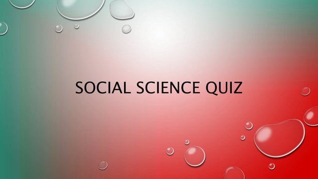 Social science quiz | PPTX