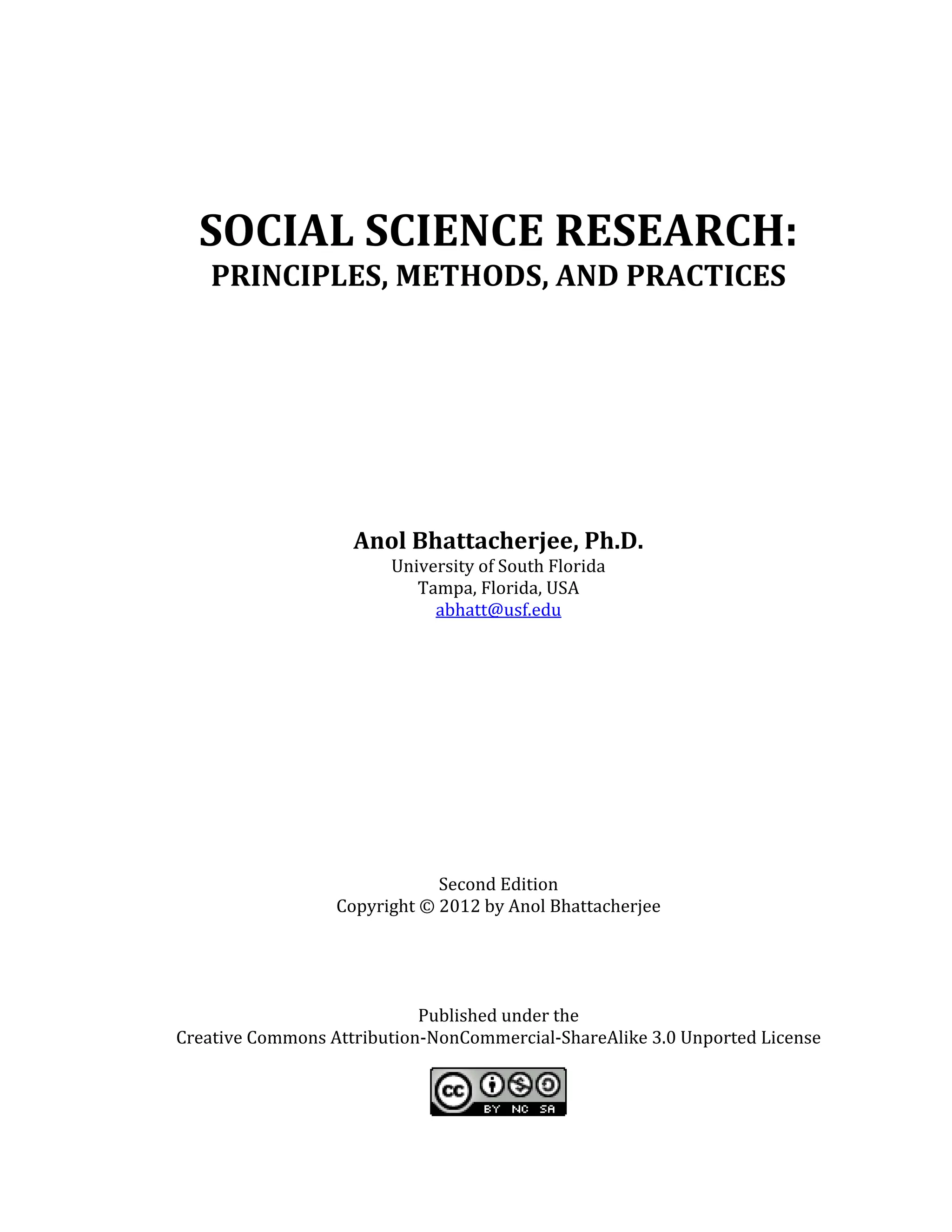 Social science research: Principles, Methods, and Practices | PDF