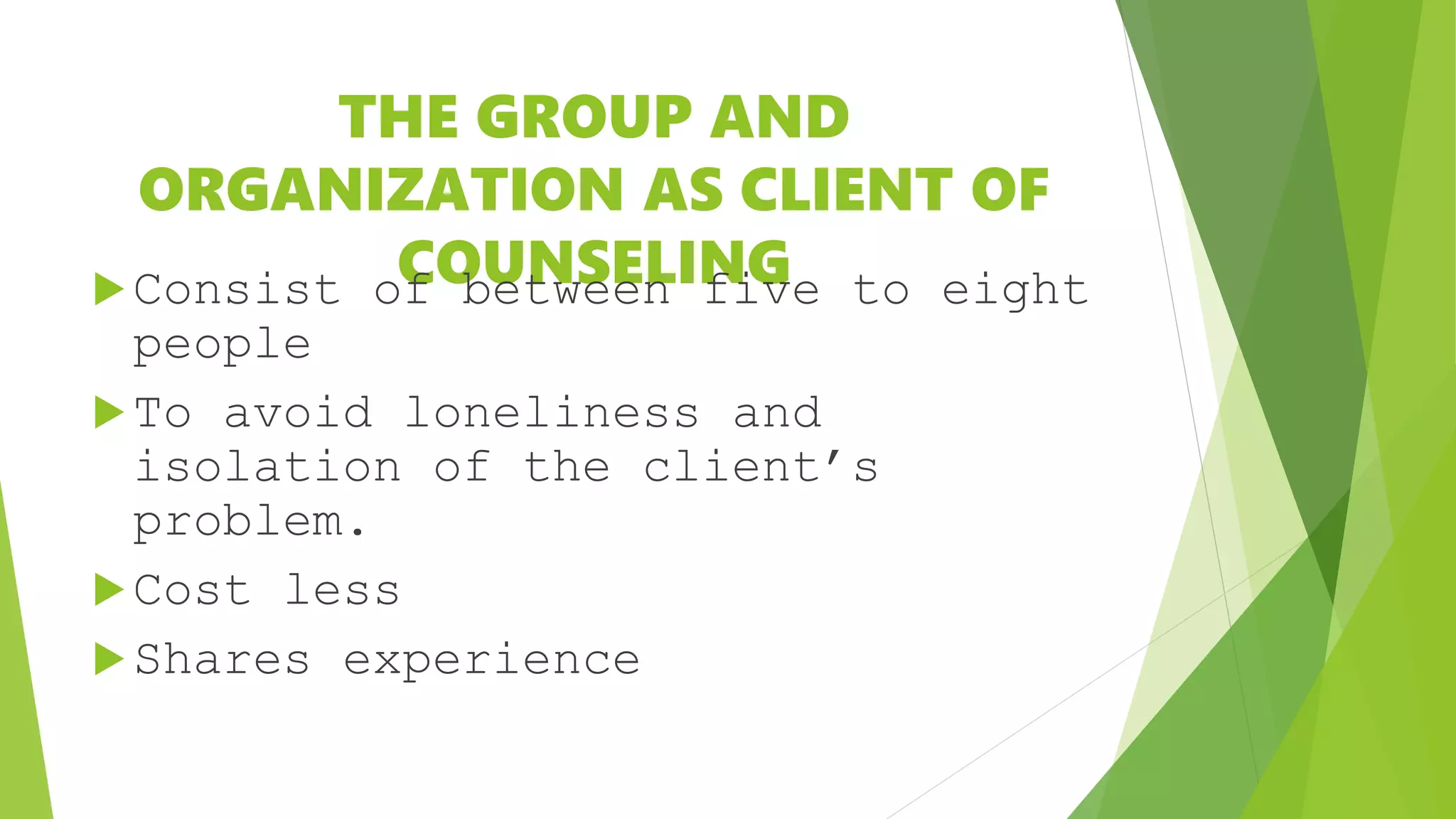 The clientele and audiences of counseling | PPTX