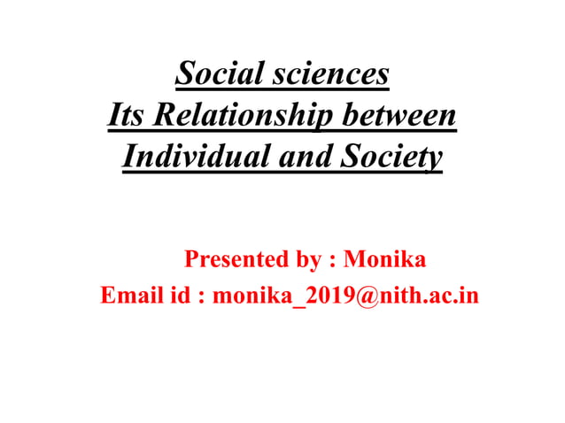 Social sciences its relationship between individual and society | PPT
