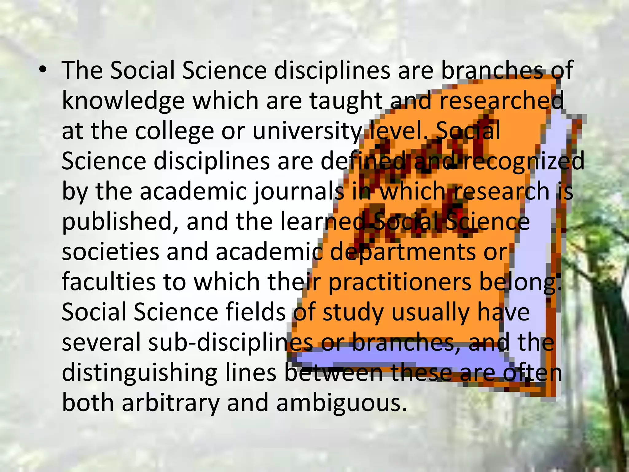 Social sciences and social studies | PPTX
