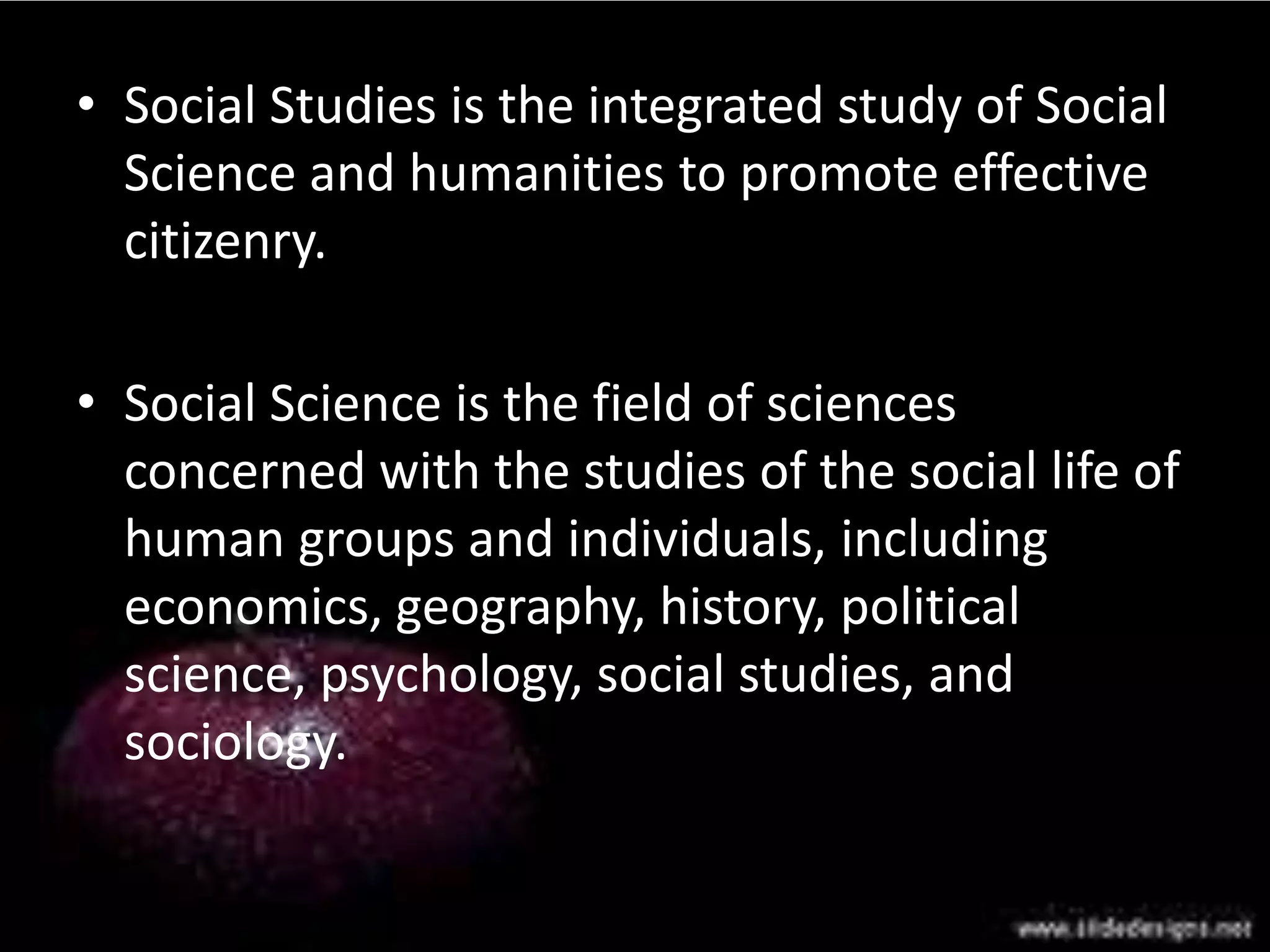 Social sciences and social studies | PPTX