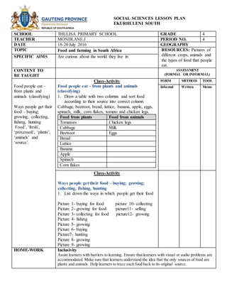 Social sciences lesson plan | DOCX
