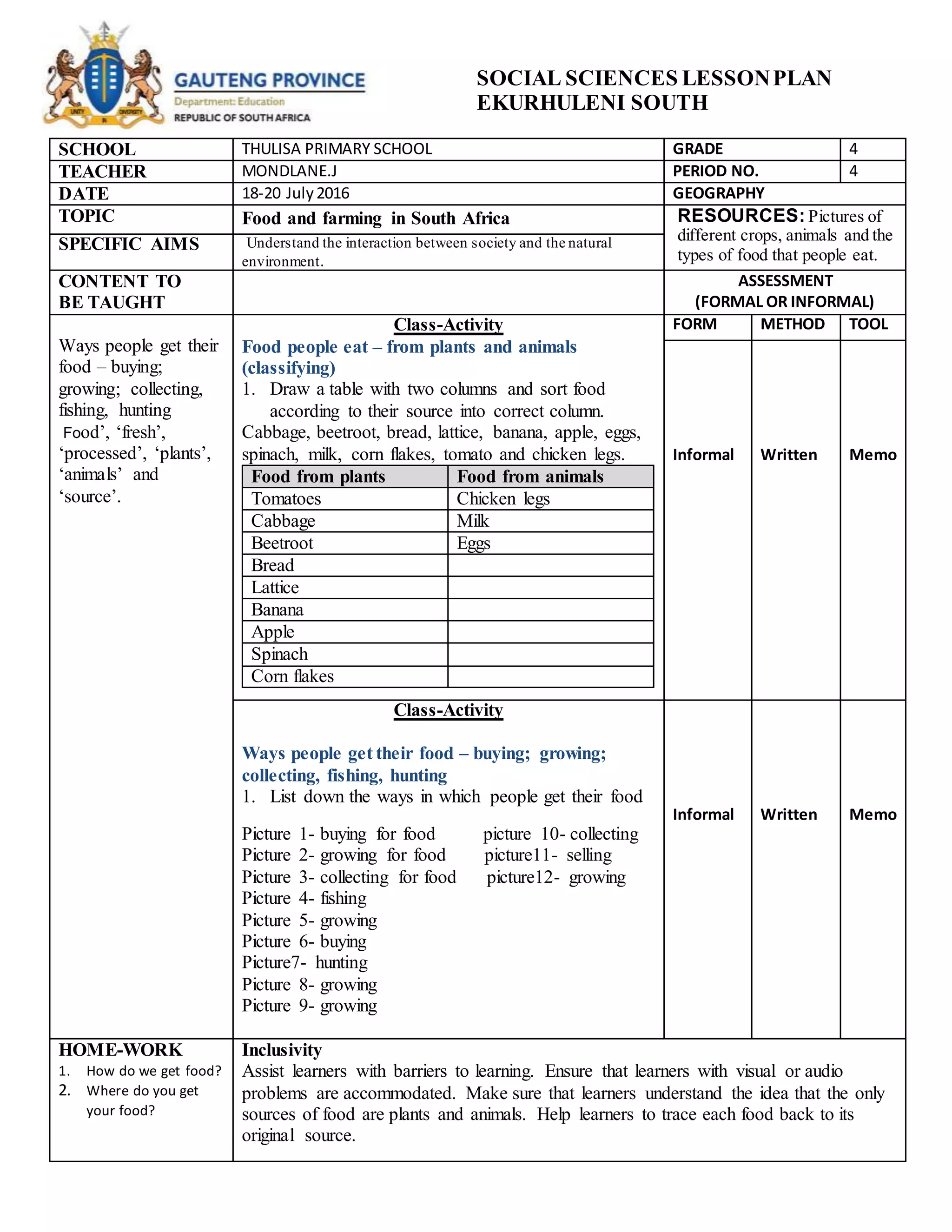Social sciences lesson plan (autosaved) | DOCX
