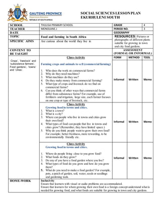 Social sciences lesson plan (autosaved) | DOCX