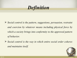 Social control And Agencies of social control | PPT