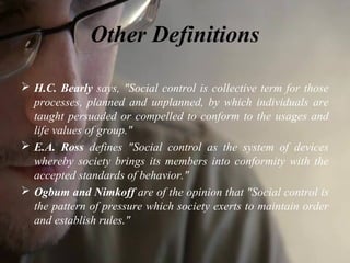 Social control And Agencies of social control | PPT