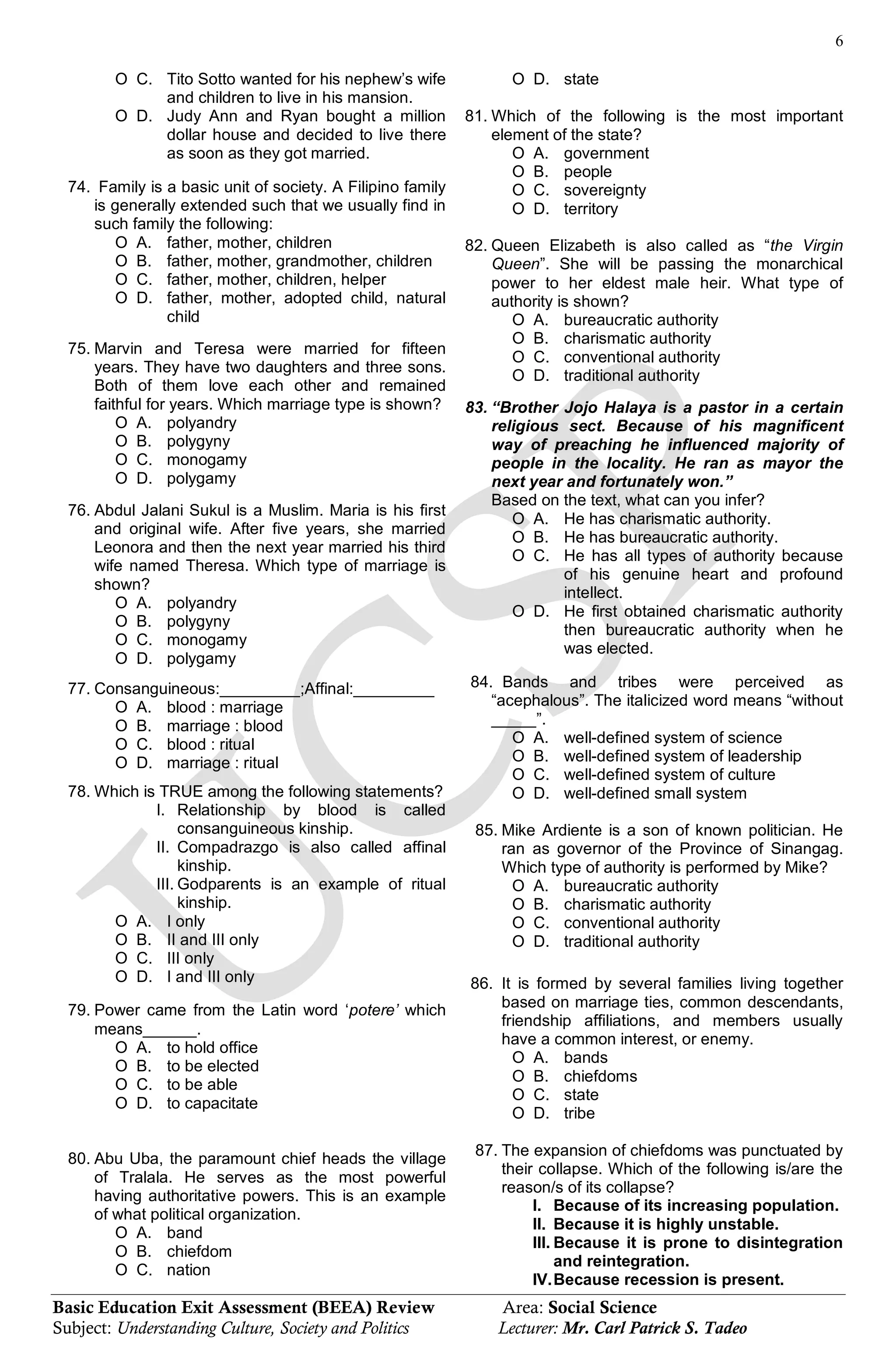 Understanding Culture, Society and Politics | PDF
