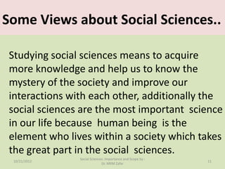 Social sciences scope and importance | PDF
