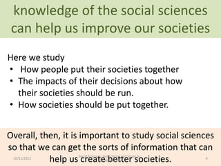 Social sciences scope and importance | PDF