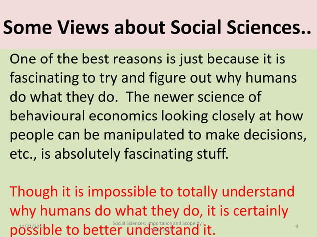 Social sciences scope and importance | PDF | Educational Assessment ...