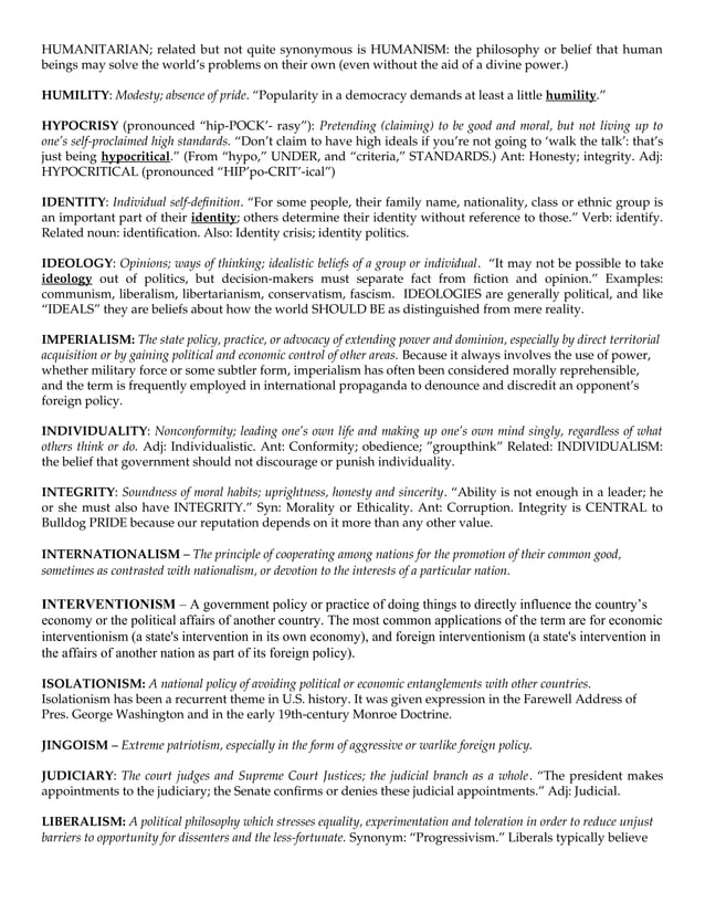 1 Social Science Vocabulary Lecture Notes | PDF