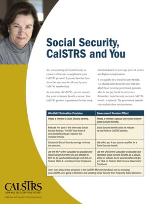 CalSTRS SocialSecurityInfo1 | PDF | Government Support and Welfare ...