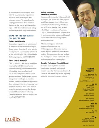 CalSTRS SocialSecurityInfo1 | PDF | Government Support and Welfare ...