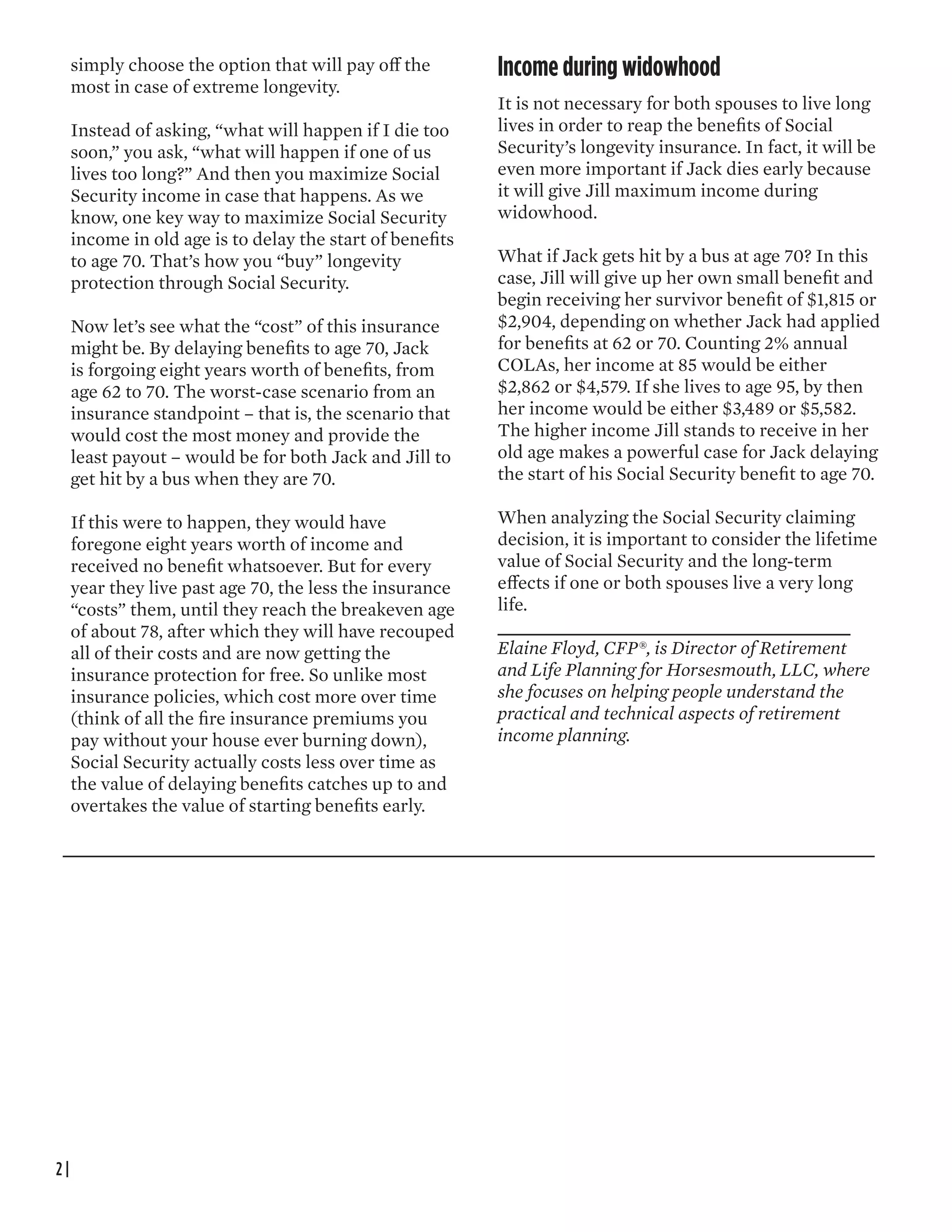 Social security as longevity insurance | PDF