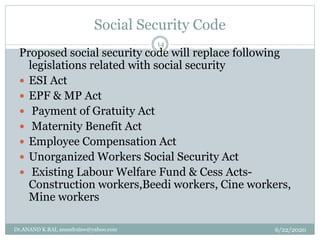 Social security in india and need of new policy | PPTX