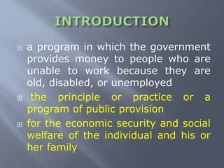 Social Security in Pakistan 2018 | PPTX