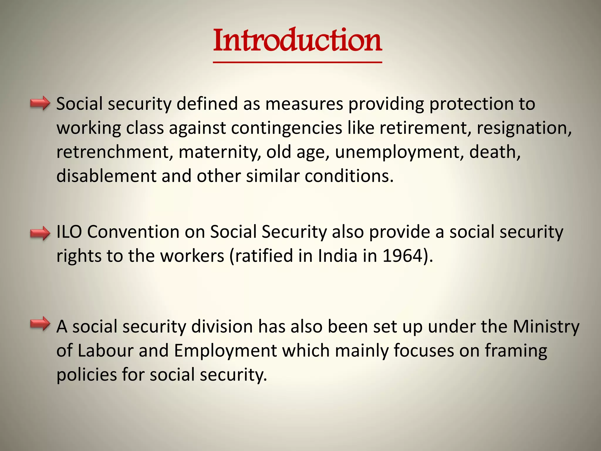Social security legislations ppt | PPTX
