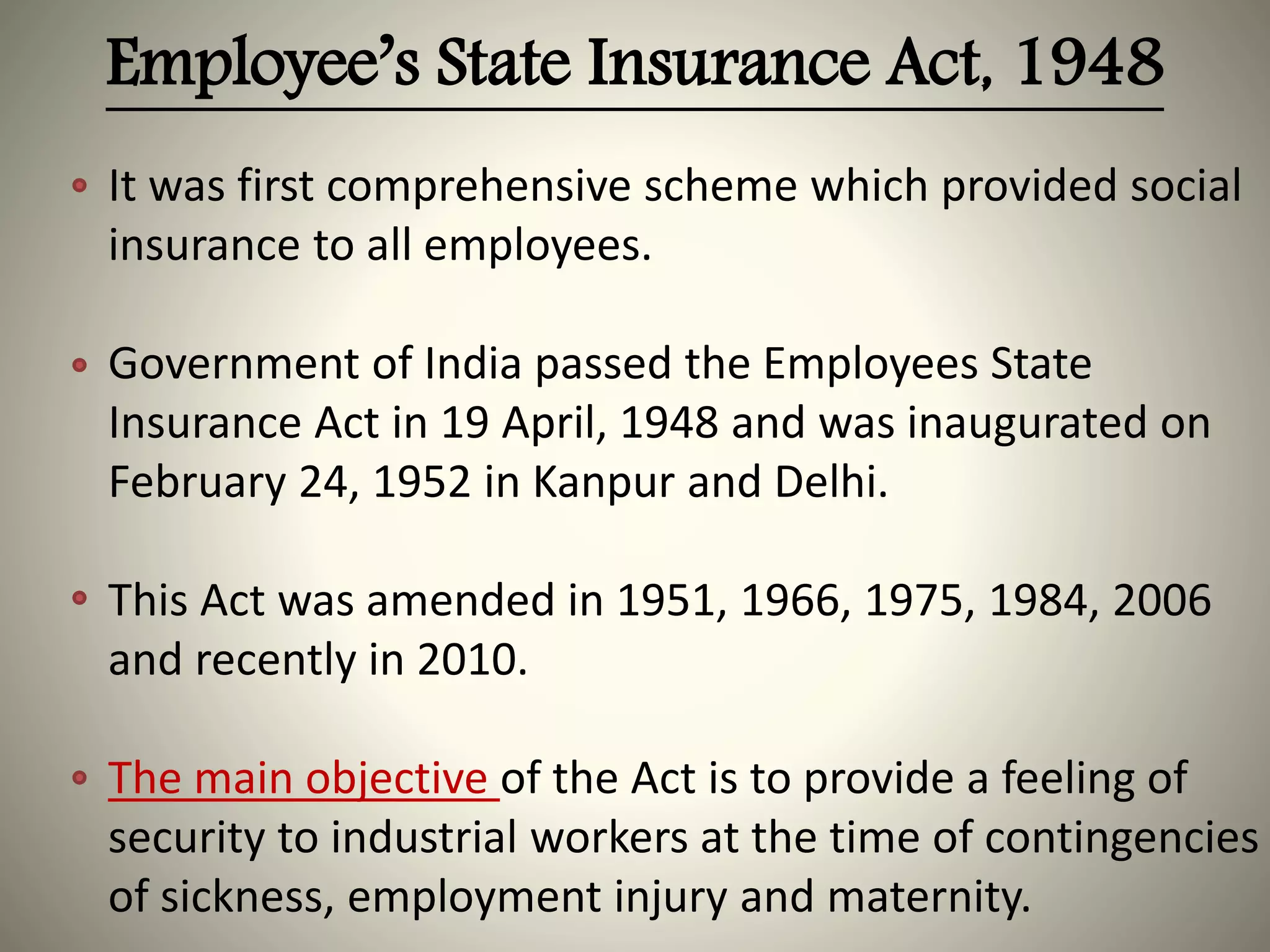 Social security legislations ppt | PPTX