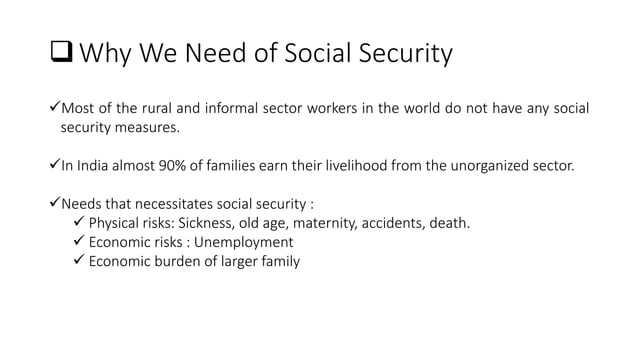 Social Security In India | PPTX