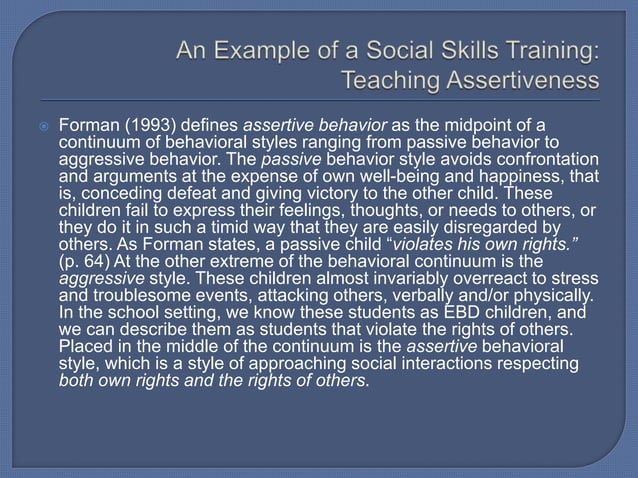 Coping Skills for Children: Social Skills and Assertiveness Training | PPTX